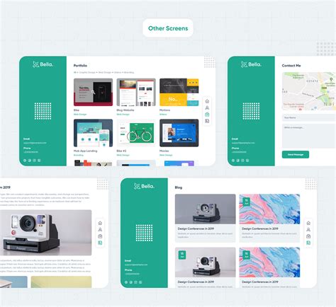 Bella Personal React Template Behance