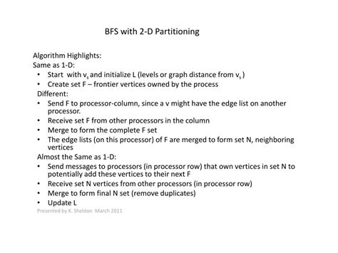 Ppt Distributed Breadth First Search With 2 D Partitioning Powerpoint