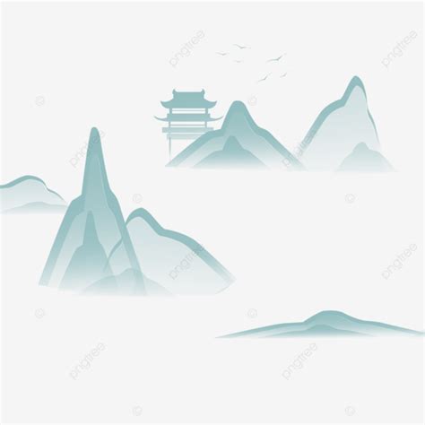 山水畫底紋 山水畫 底紋 春天素材圖案PSD和PNG圖片免費下載