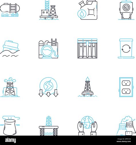 Efficient Energy Linear Icons Set Sustainability Conservation