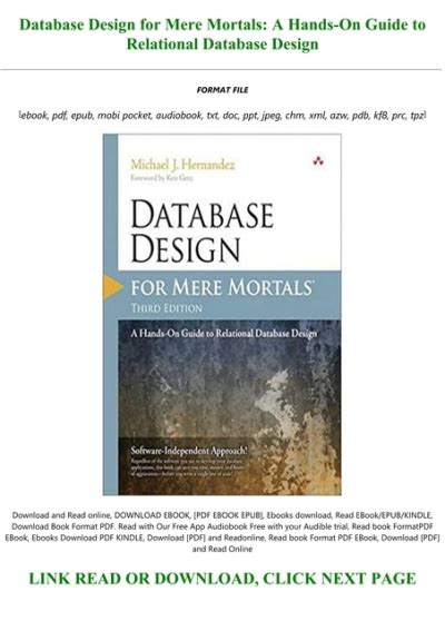 ebook [p d f] database design for mere mortals a hands on guide to