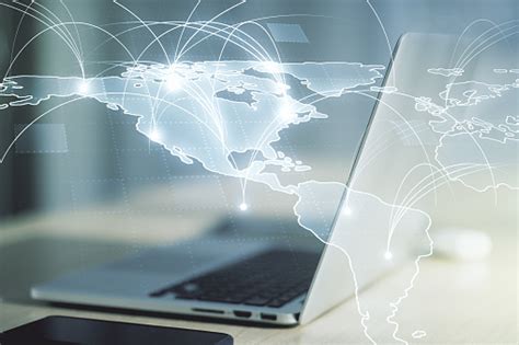 컴퓨터 배경 빅 데이터 및 블록 체인 개념에 대한 연결을 갖춘 추상적 인 디지털 세계지도의 이중 노출 지불에 대한 스톡 사진 및 기타 이미지 Istock