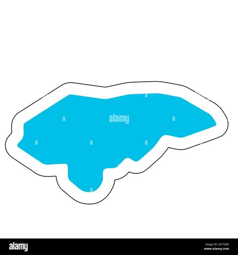 Honduras Country Silhouette High Detailed Map Solid Blue Vector Sticker With White Contour