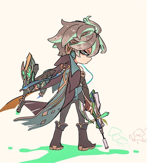 Inkling Player Character Inkling Boy And Alhaitham Genshin Impact