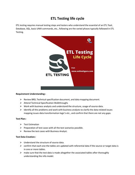 Ppt Etl Testing Life Cycle Powerpoint Presentation Free Download