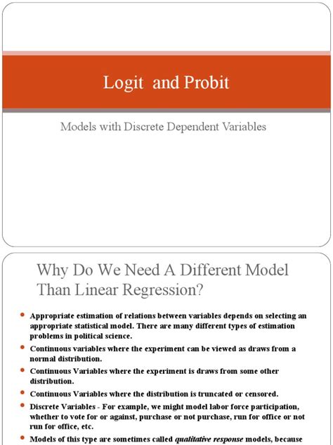 Logit And Probit Models With Discrete Dependent Variables Pdf