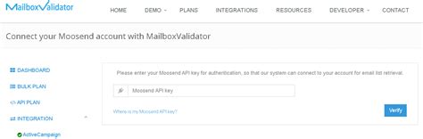 Integrating Mailboxvalidator With Moosend Mailboxvalidator