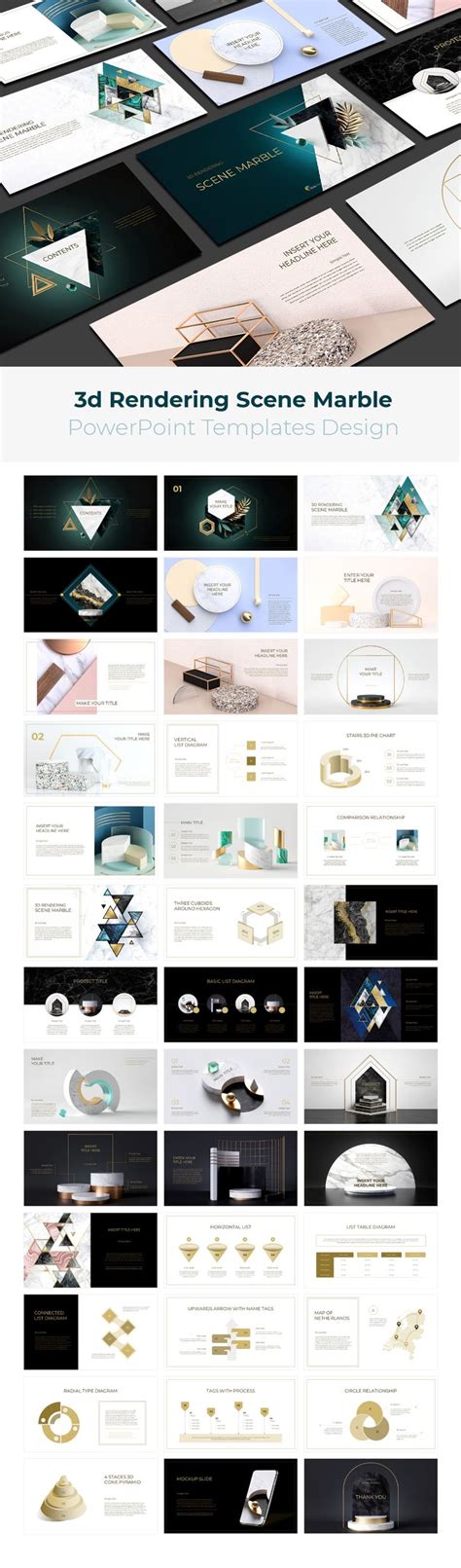 3d Rendering Design Powerpoint Template Powerpoint Design Powerpoint Templates Creative