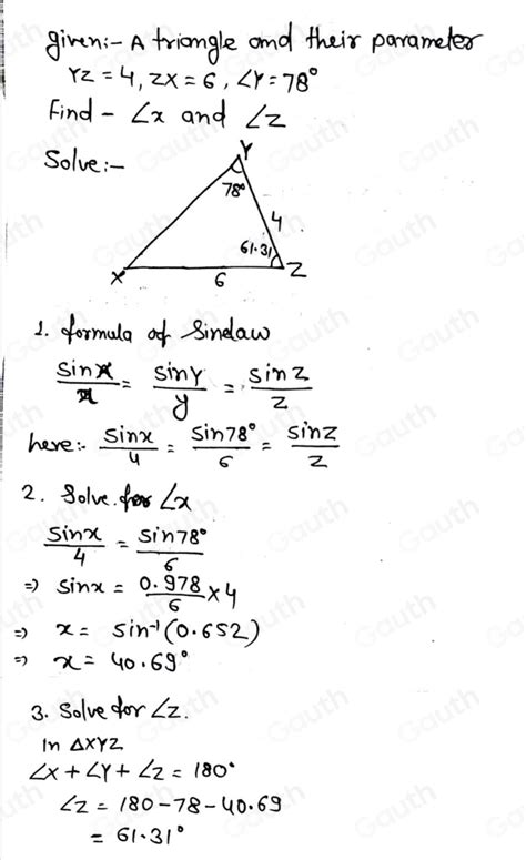 Solved Harness Skill Solve For The Missing Parts Of The Triangle 1