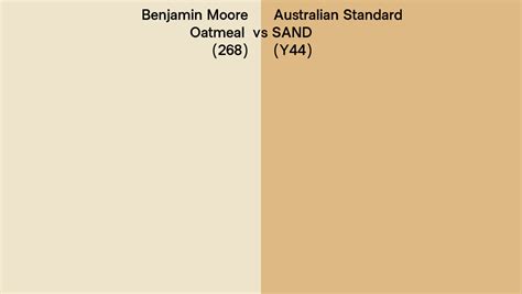 Benjamin Moore Oatmeal 268 Vs Australian Standard Sand Y44 Side By