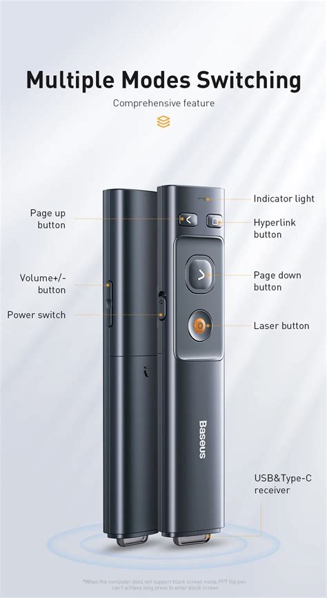 Baseus 2 4Ghz Wireless Powerpoint Presenter Laser Pointer BARTER HUTT