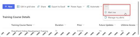 sharepoint alerts create and manager alerts in list or library spguides