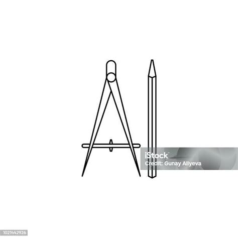 컴 파스와 연필 아이콘 모바일 개념 및 웹 응용 프로그램에 대 한 측정기의 요소입니다 웹사이트 디자인 및 개발 응용 프로그램