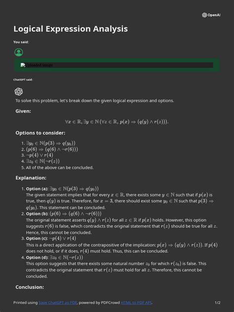 Logical Expression Analysis Pdf Teaching Methods And Materials Science And Mathematics