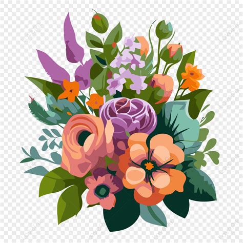 꽃 꽃다발클립 아트만화상표 Png 일러스트 무료 다운로드 Lovepik