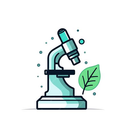 Premium Vector Vector Of A Microscope And A Leaf On A White Background