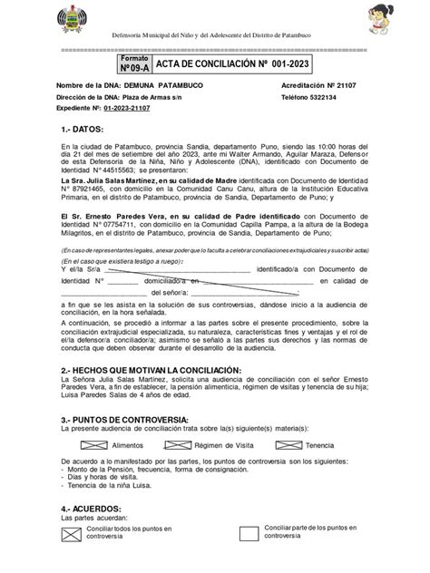 Acta De Conciliación Extrajudicial 3 Docx 2023 Pdf Pensión