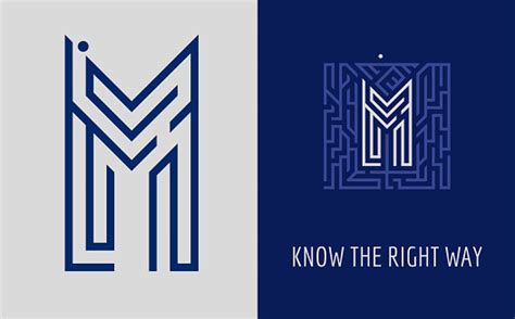 M 편지의 미로 회사의 기업 정체성에 대 한 크리에이 티브 기호 편지 M 상징 하는 미로 오른쪽 경로 솔루션의 선택 컨설팅 금융 건설도 회사 퀘스트 학교 교육에 적합 합니다