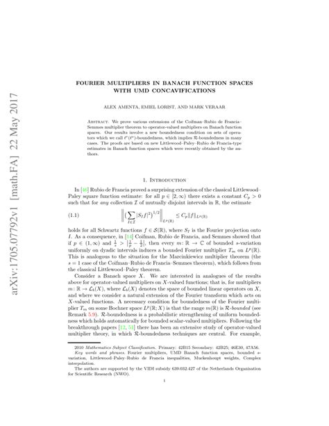 Pdf Fourier Multipliers In Banach Function Spaces With Umd Concavifications