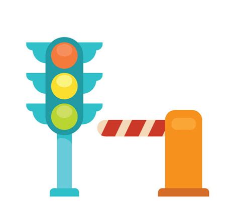 무료 다운로드 주차 장벽이있는 신호등 Ai Eps Uidownload