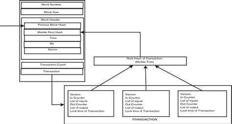 structure of block which contains the information about the transaction