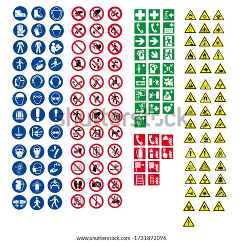 Iso Sign Warning Set Symbol Stock Vector Royalty Free