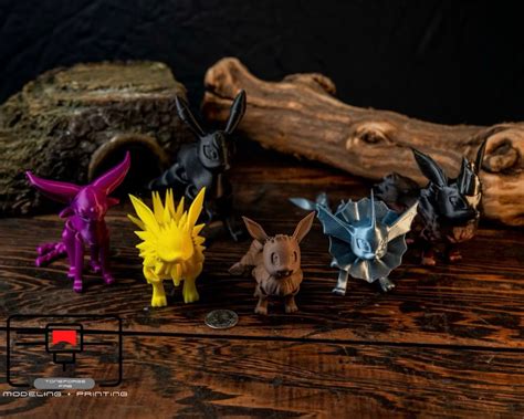 Articulated 3d Printed Eevee Evolution Set Fidget Toy Etsy