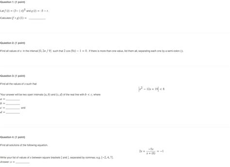 Solved Question 1 1 Point Letf 3 11 5 And G 5 1 Chegg Com