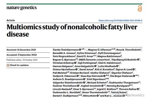 【nature Genetics】decode Genetics 团队借助olink Explore对nafld患者进行多组学研究 Olink精准蛋白组服务提供商