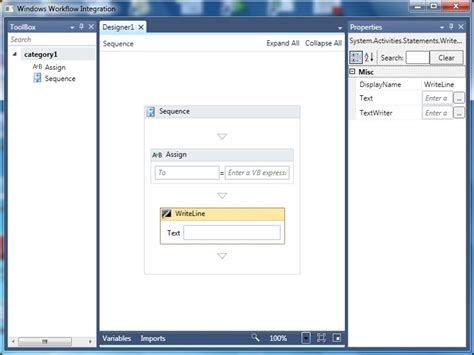 c in a rehosted wfdesigner why i cant get the activities within it