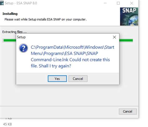SNAP Installation Fails With SNAP Command Line Lnk Failure Message Problem Reports