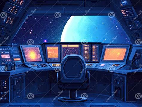 Space Research Laboratory Setup Cosmic Exploration Digital Artwork Futuristic Interior Viewpoint