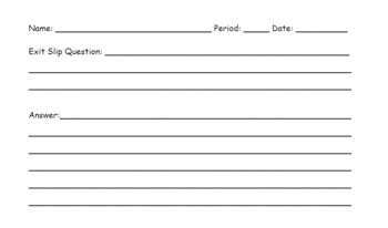 Exit Slip Template By Organized Fun Learning TPT