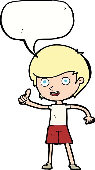 말풍선이 있는 남자아이 기부 최고야 기호까지 말풍선을 거친에 대한 스톡 벡터 아트 및 기타 이미지 거친 귀여운 그리기 Istock