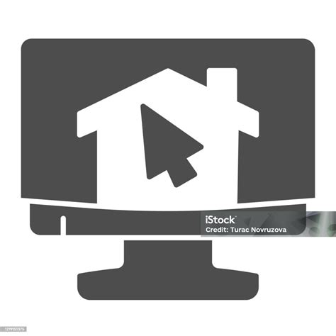 격리 솔리드 아이콘에서 홈 작업 흰색 배경에 홈 글리프 스타일의 그림에서 노트북에서 원격 작업 모바일 개념 및 웹 디자인에 대한