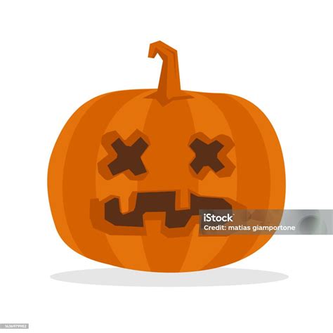 할로윈 조각 호박 벡터 그림입니다 잭오랜턴 재미있는 캐릭터 10월에 대한 스톡 벡터 아트 및 기타 이미지 10월 가상 할로윈 가을 Istock