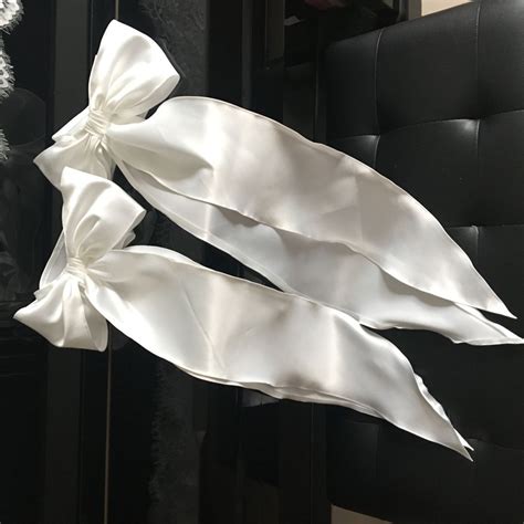 Bow Satin Hand Yarn White Bridal Arm Yarn Shape Photo Gloves Tube Top