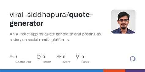 Github Hvms Quote Generator An Ai React App For Quote Generator And Posting As A Story On