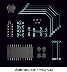 Electric Cpu Vector Illustration Chipset Set Stock Vector Royalty Free Shutterstock