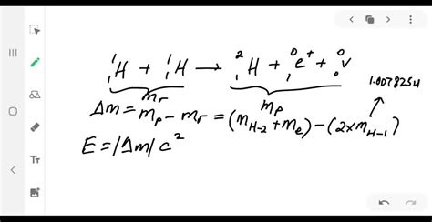 Solved Energy Calculate The Energy Released In The First Fusion Reaction In The Sun 1 H 1 1 H →
