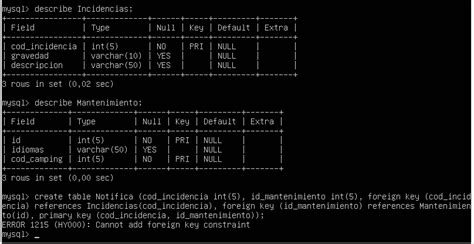 error 1215 mysql stack overflow en español