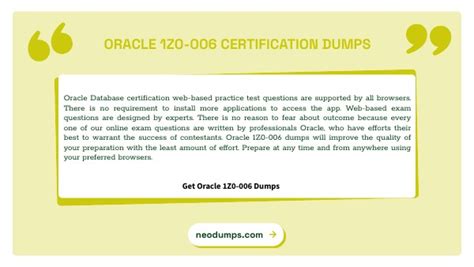 Oracle 1z0 006 Certification Dumps