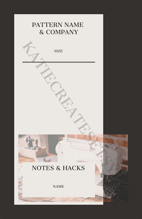 Sewing Pdf Pattern Organizer Digital Download Etsy