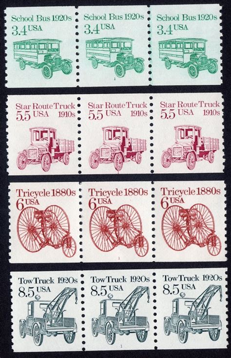 Scott 2123 2125 2127 2129 4 Plate Pnc3 Coil Of 3 Stamps Mnh