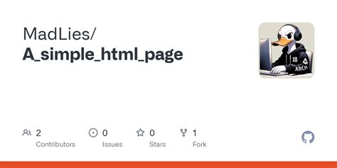 Github Madlies A Simple Html Page