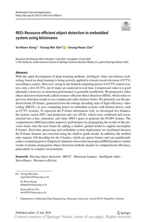 Reo Resource Efficient Object Detection In Embedded System Using Bitstreams