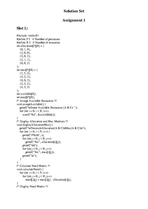 Practical Solution Set For Assignment 1 Cs101 Studocu