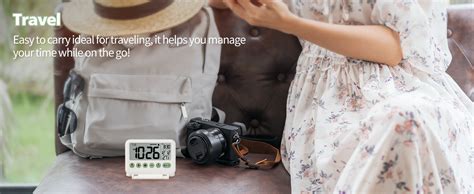 Meesmeek Digital Travel Alarm Clock 3 54 Inch Lcd Display 9 Minute Snooze 2