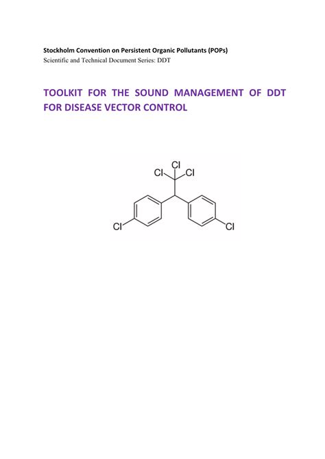 toolkit for the sound management of ddt for disease vector control docslib