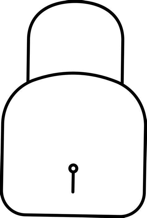 Black Thin Line Art Of Padlock Icon 24179821 Vector Art At Vecteezy